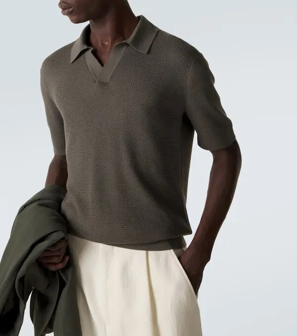 Zegna Knitted Cotton Polo Shirt