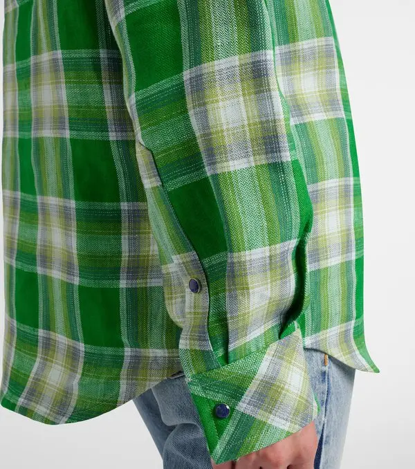 GOD'S TRUE CASHMERE Harbor Linen Shirt With Lapis Lazuli