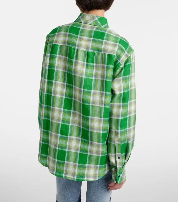 GOD'S TRUE CASHMERE Harbor Linen Shirt With Lapis Lazuli