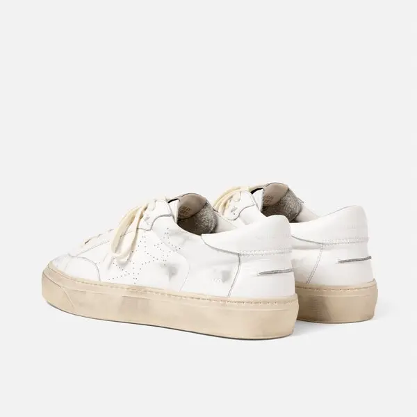 DUKE + DEXTER Plus Court Distressed Sneakers - White Distressed
