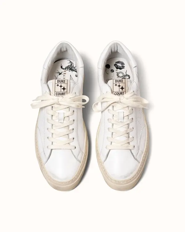 DUKE + DEXTER Plus Court Distressed Sneakers