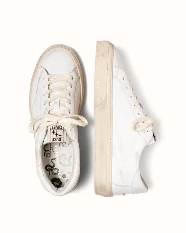 DUKE + DEXTER Plus Court Distressed Sneakers