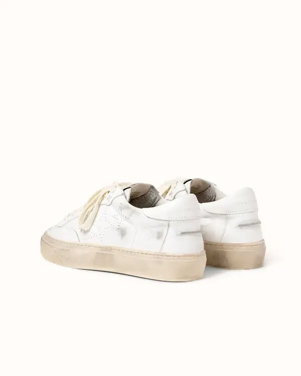 DUKE + DEXTER Plus Court Distressed Sneakers - White Distressed