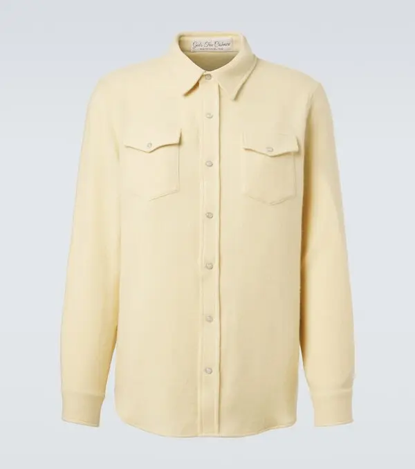 GOD'S TRUE CASHMERE Cashmere Shirt With Moonstone