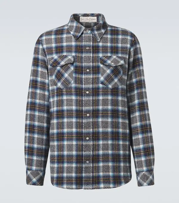 GOD'S TRUE CASHMERE Lightning Storm Cashmere Shirt With Moonstone - Blue