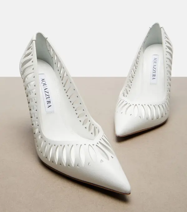 AQUAZZURA Gisele Perforated Leather Pumps