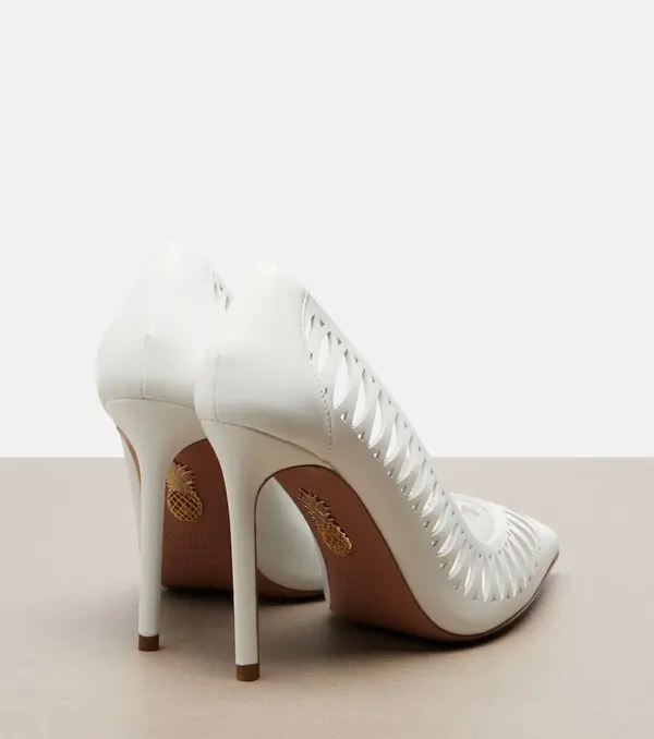 AQUAZZURA Gisele Perforated Leather Pumps