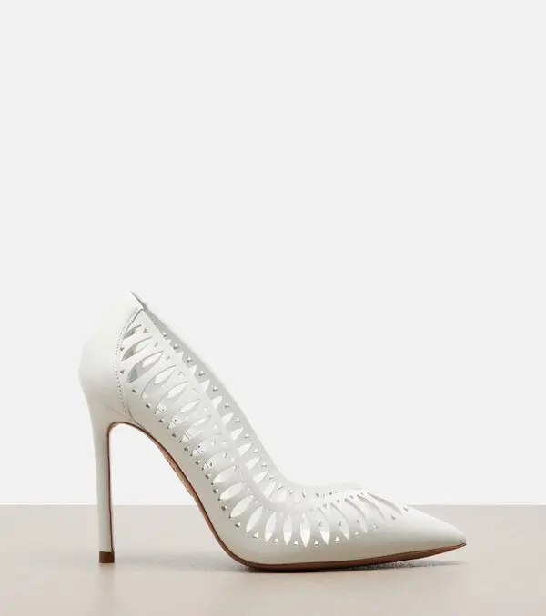 AQUAZZURA Gisele Perforated Leather Pumps