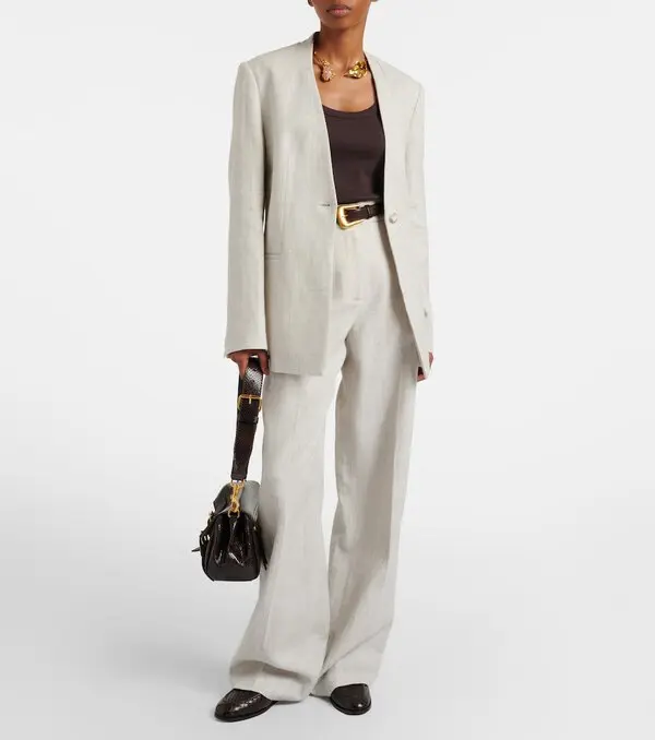 JOSEPH Arven Linen And Cotton Straight Pants