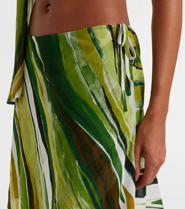 Christopher Esber Printed Silk Wide-leg Pants