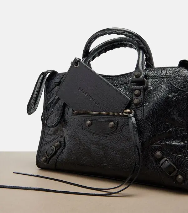 Balenciaga Le City Small Leather Tote Bag - Black