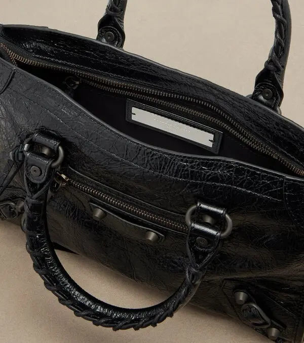 Balenciaga Le City Small Leather Tote Bag - Black