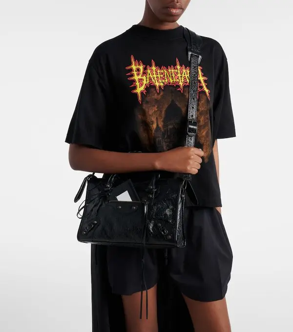 Balenciaga Le City Small Leather Tote Bag - Black