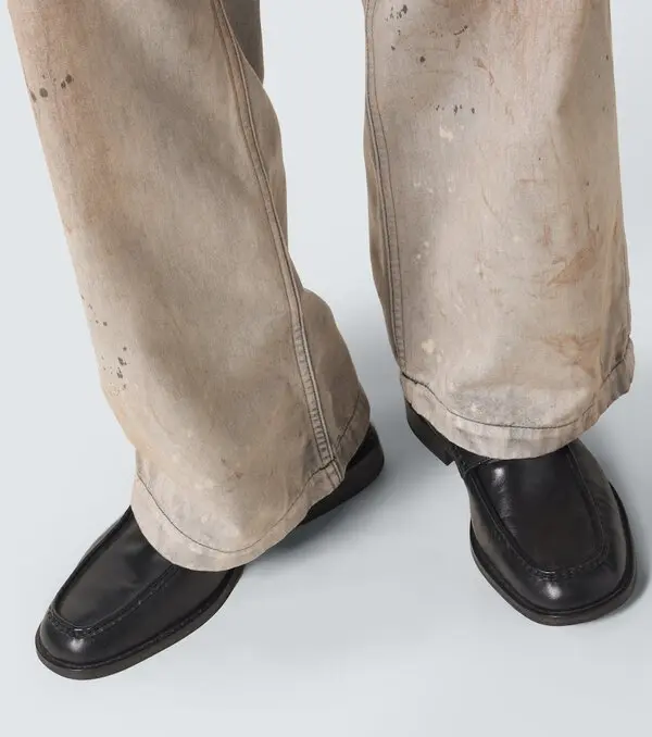 Our Legacy Distressed Faded Wide-leg Trousers - Beige