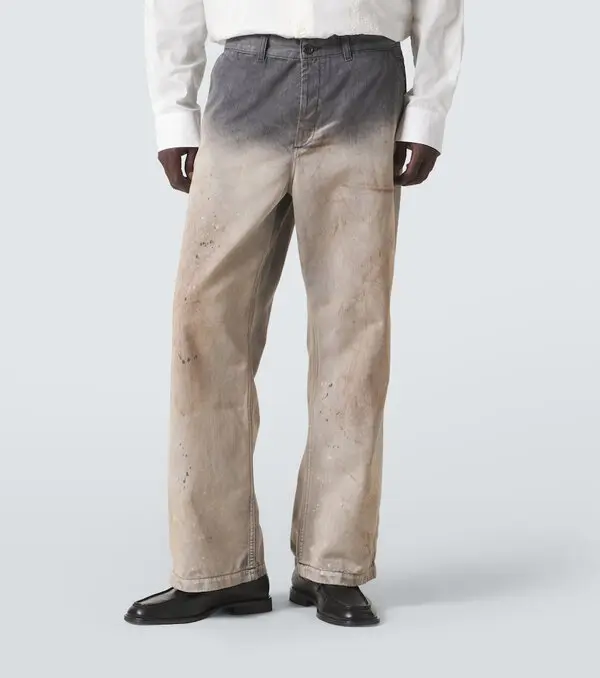 Our Legacy Distressed Faded Wide-leg Trousers - Beige