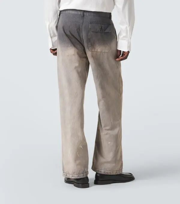 Our Legacy Distressed Faded Wide-leg Trousers - Beige