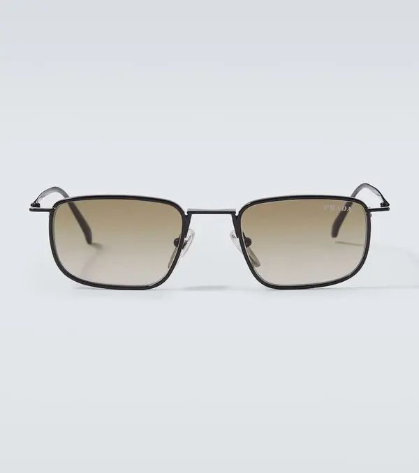 Prada Logo Rectangular Sunglasses - Brown