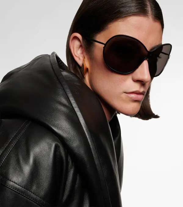 Alaïa Lettering Logo Oversized Sunglasses