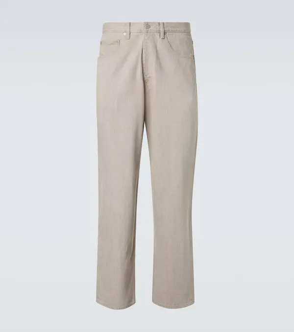 Auralee Hard Twist Faded Wide-leg Jeans Light Gray