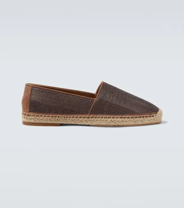 Brunello Cucinelli Leather-trimmed Espadrilles