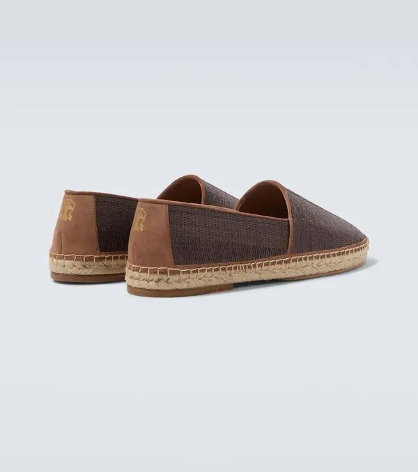 Brunello Cucinelli Leather-trimmed Espadrilles