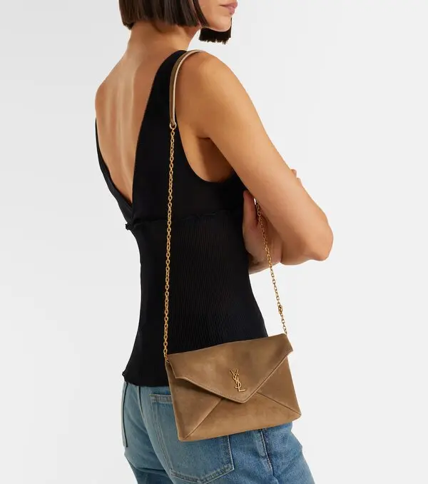 Saint Laurent Cassandre Small Suede Clutch