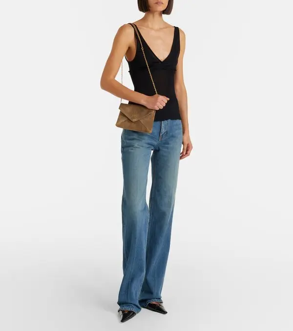 Saint Laurent Cassandre Small Suede Clutch