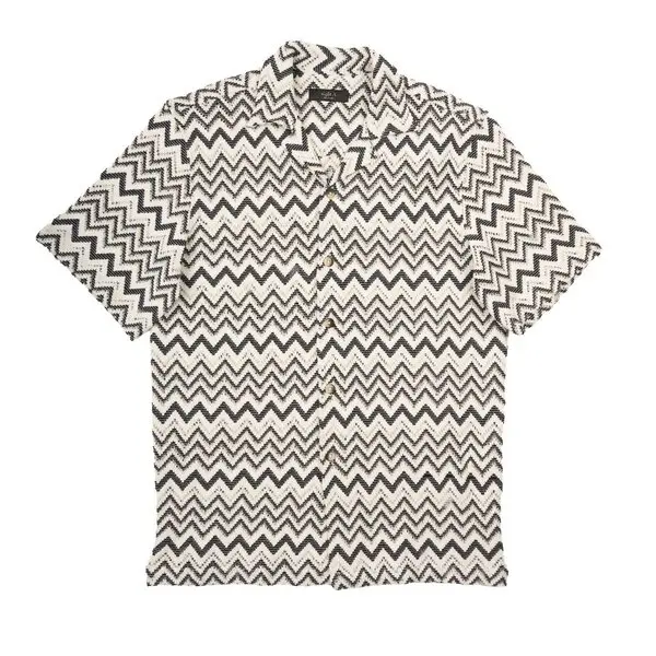 EIGHT X Motion Crochet Relaxed Fit Short Sleeve Shirt