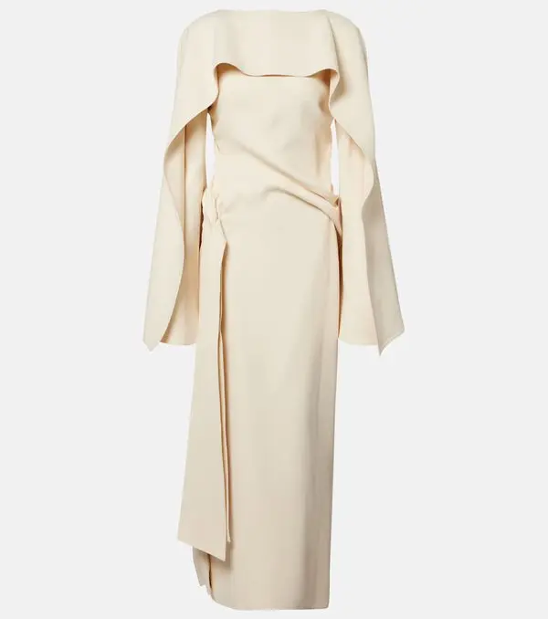 Khaite Draped Crepe Maxi Dress