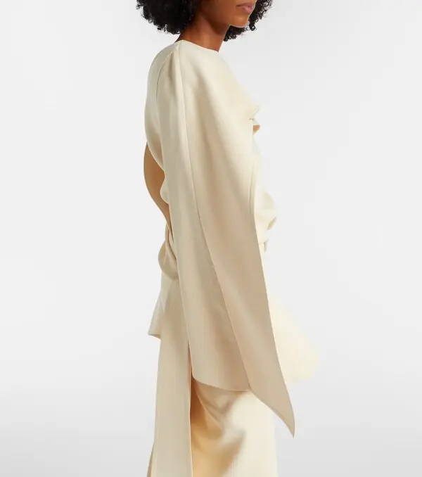 Khaite Draped Crepe Maxi Dress