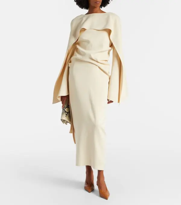 Khaite Draped Crepe Maxi Dress