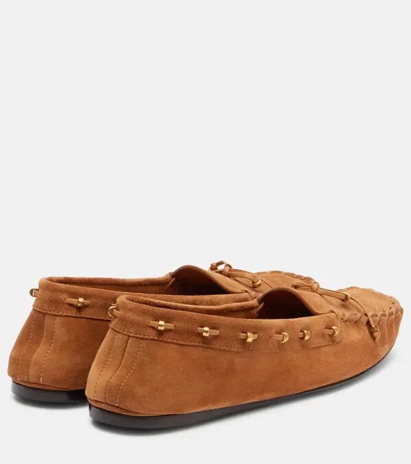 Khaite Milly Suede Moccasins - Beige