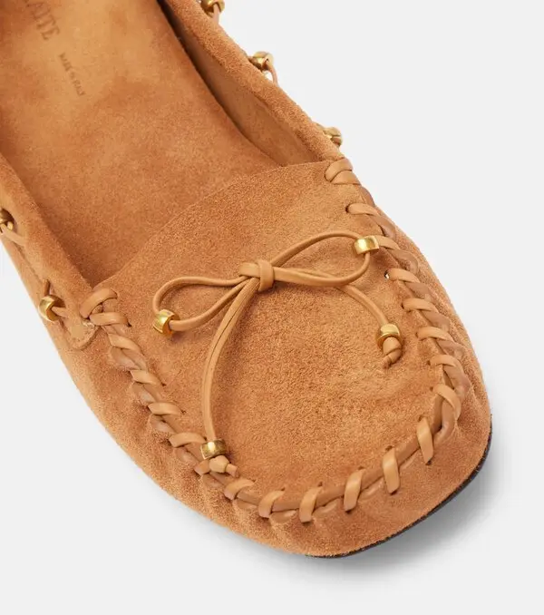 Khaite Milly Suede Moccasins - Beige