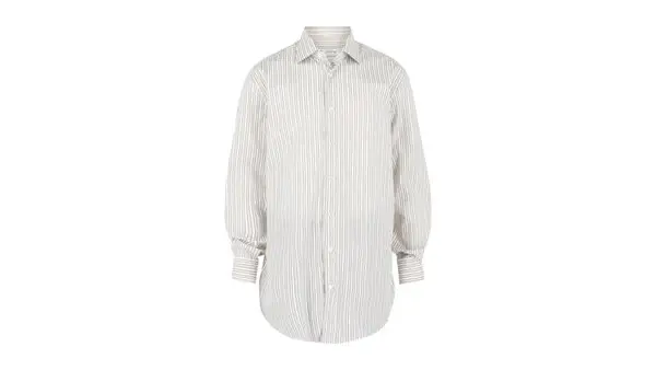 Brioni Striped Buttonup Shirt - White/brown