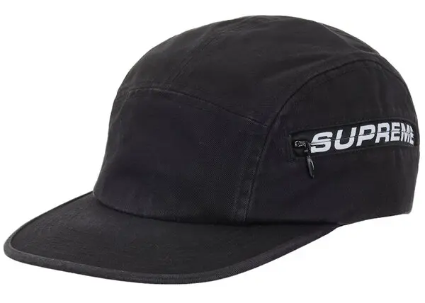 Supreme Side Zip Camp Cap - Black