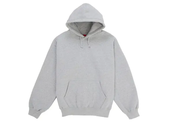 Supreme Satin Applique Hooded Sweatshirt - Heather Grey