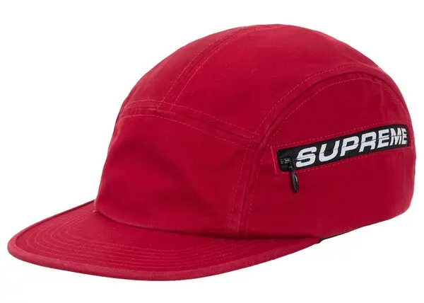 Supreme Side Zip Camp Cap - Red