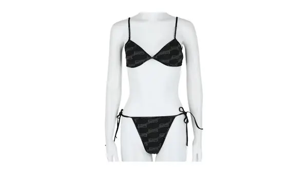 Balenciaga Bb Monogram Bikini Set - Black/grey