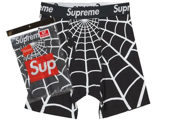 Supreme Hanes Spiderman Boxer Briefs - Black