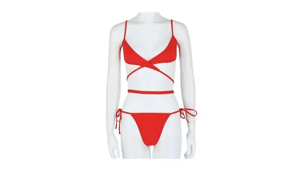Balenciaga Wraparound Bikini Set - Red
