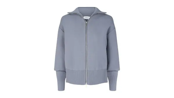 FERRAGAMO Full Zip Knit Cardigan With Slit Detail