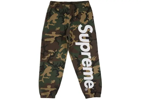 Supreme Satin Applique Sweatpant - Woodland Camo