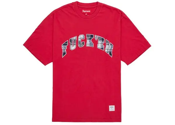 Supreme Fuck Em Plaid Short Sleeve Top - Red