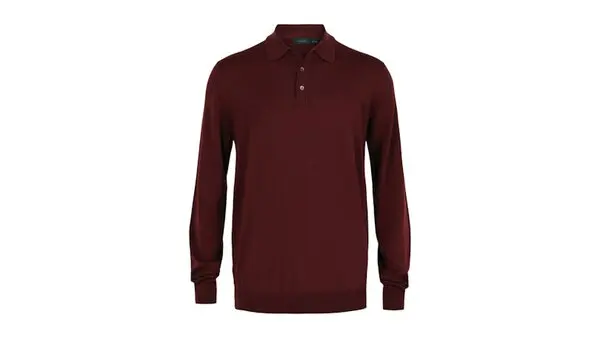 SLOWEAR Zanone Flex Wool Slimfit Polo Shirt - Bordeaux