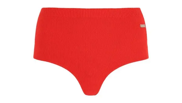 FERRAGAMO Ribbed High-waisted Knitted Culottes - Red