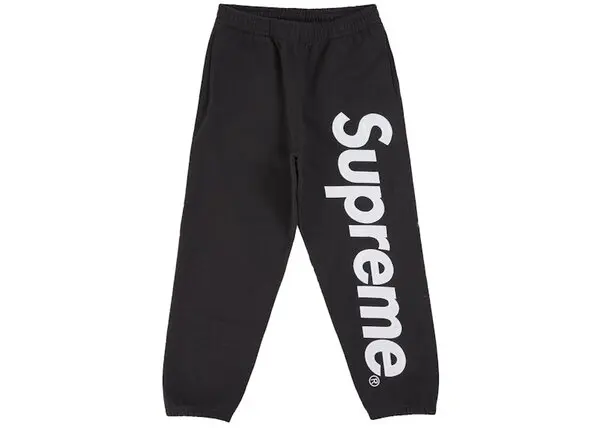 Supreme Satin Applique Sweatpant - Black