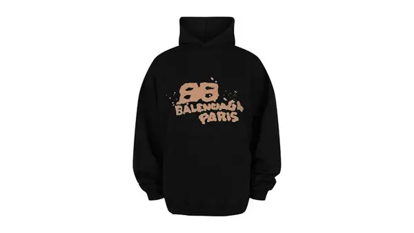 Balenciaga Hand Drawn Bb Icon Cotton Hoodiein
