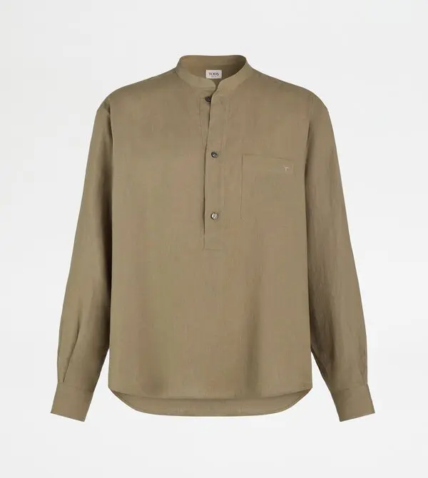 TOD'S Mandarin Shirt In Linen