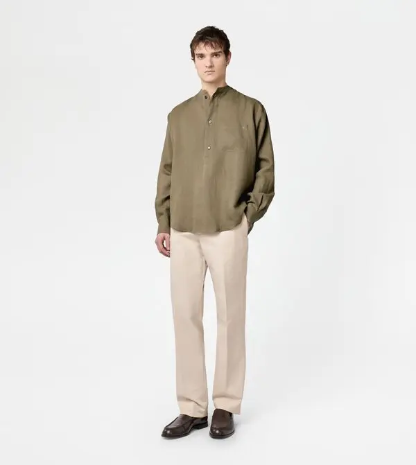 TOD'S Mandarin Shirt In Linen