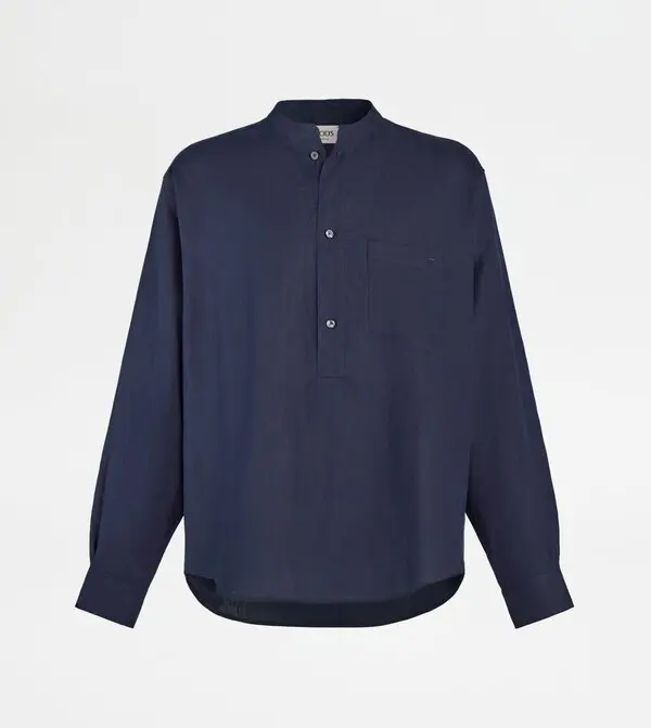TOD'S Mandarin Shirt In Linen